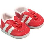 Tekkies with Leather Look - Red